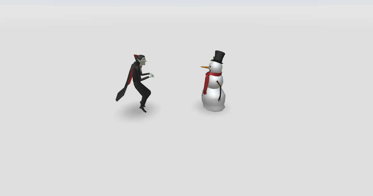 CoSpaces Edu :: Conversation of Vampire and Snowman
