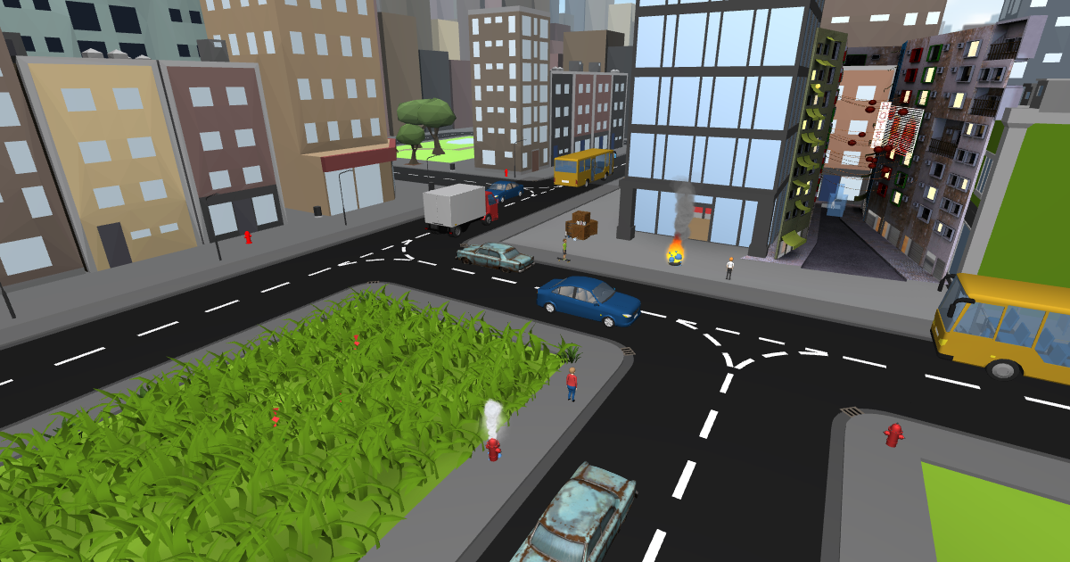 CoSpaces Edu :: Ambiente finale Salva la città